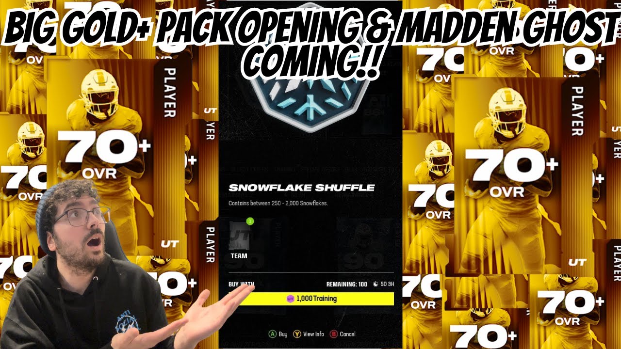 SNOWFLAKE SHUFFLE COMING & BIG GOLD+ PACK OPENING IN MADDEN 24!! - YouTube