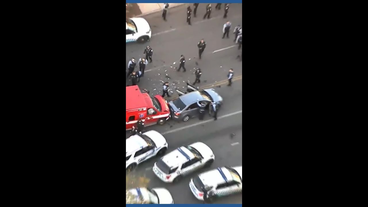 Chopper Cam: Stolen Ambulance Crashes during Police Chase in Chicago ...