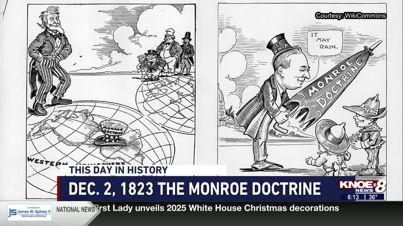 The Monroe Doctrine was established on Dec. 2, 1823 - YouTube