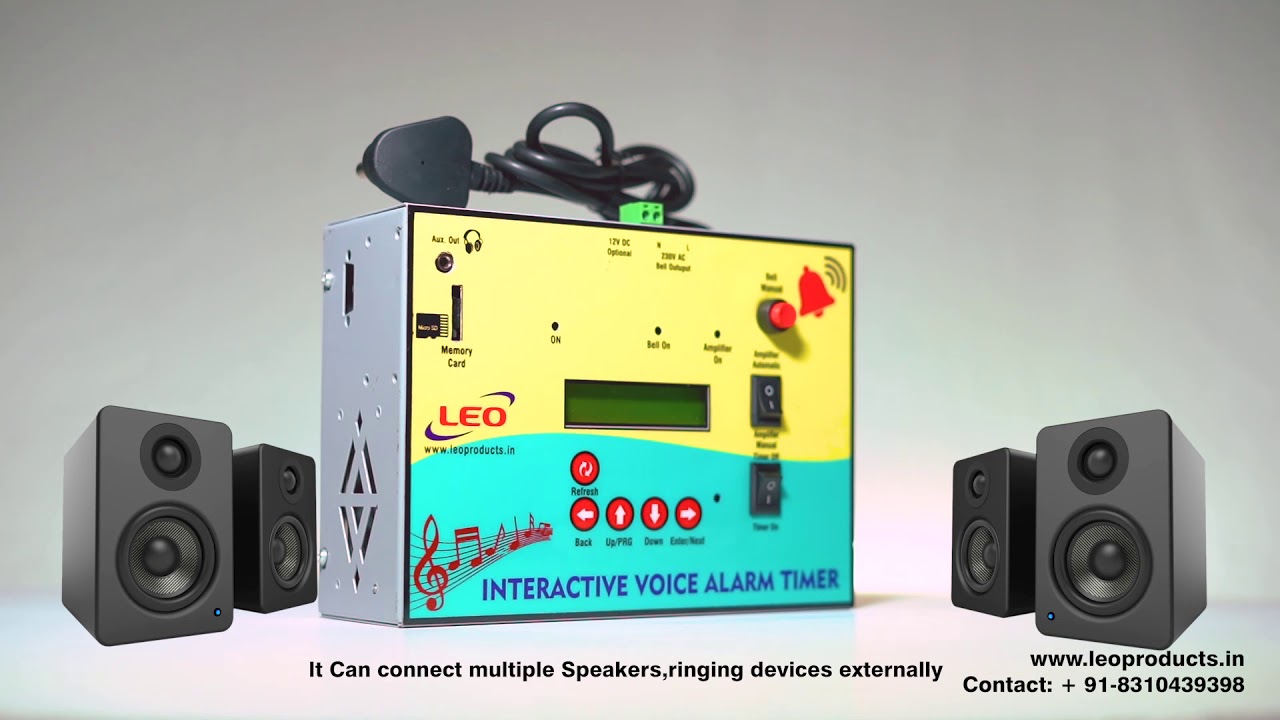 Leo interactive voice alarm and automatic bell timer Video - YouTube