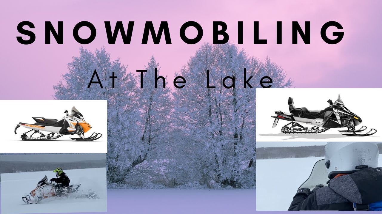 Snowmobiling on the trails and on the lake - YouTube