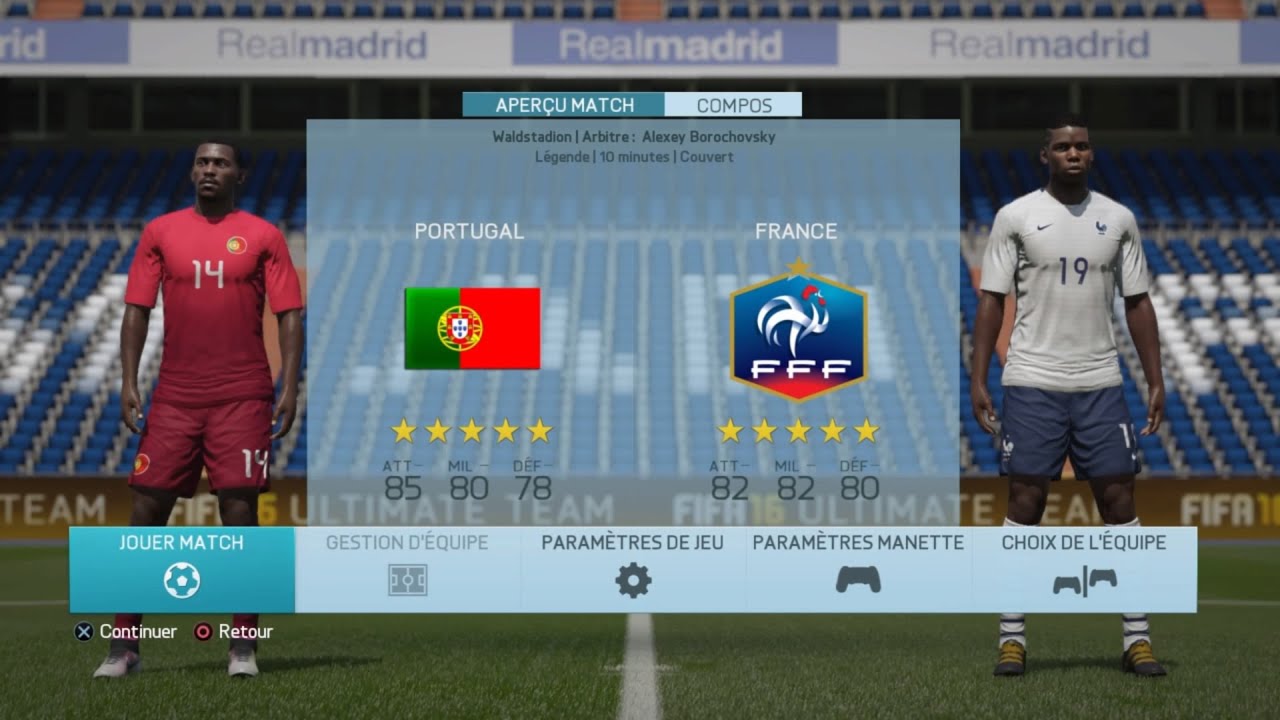 FINALE EURO 2016 / PORTUGAL ~ FRANCE [FIFA 16] - YouTube