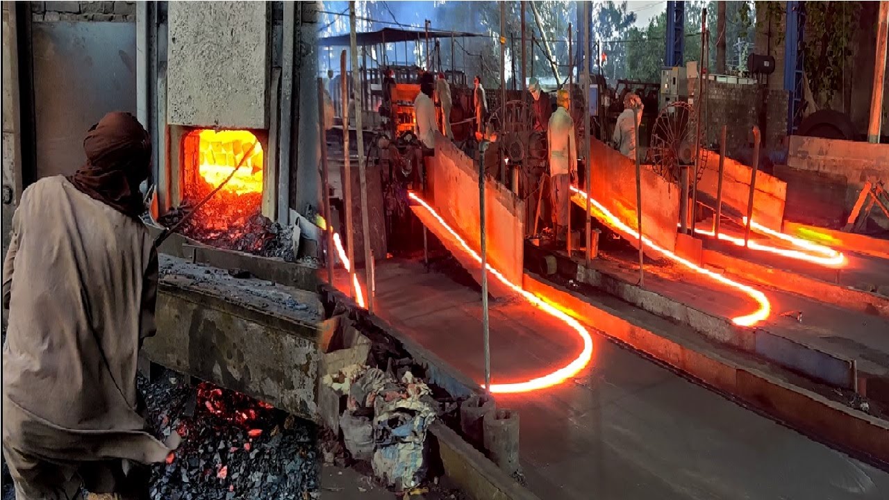 How Rebar Steel Are Made | Amazing Production of Iron Bars in Rolling ...