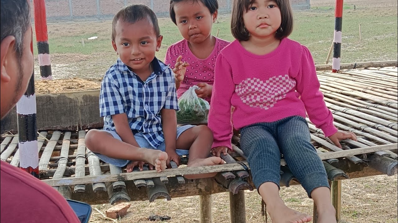 Raihaan enjoying with siblings in Nani's saang ghar - YouTube