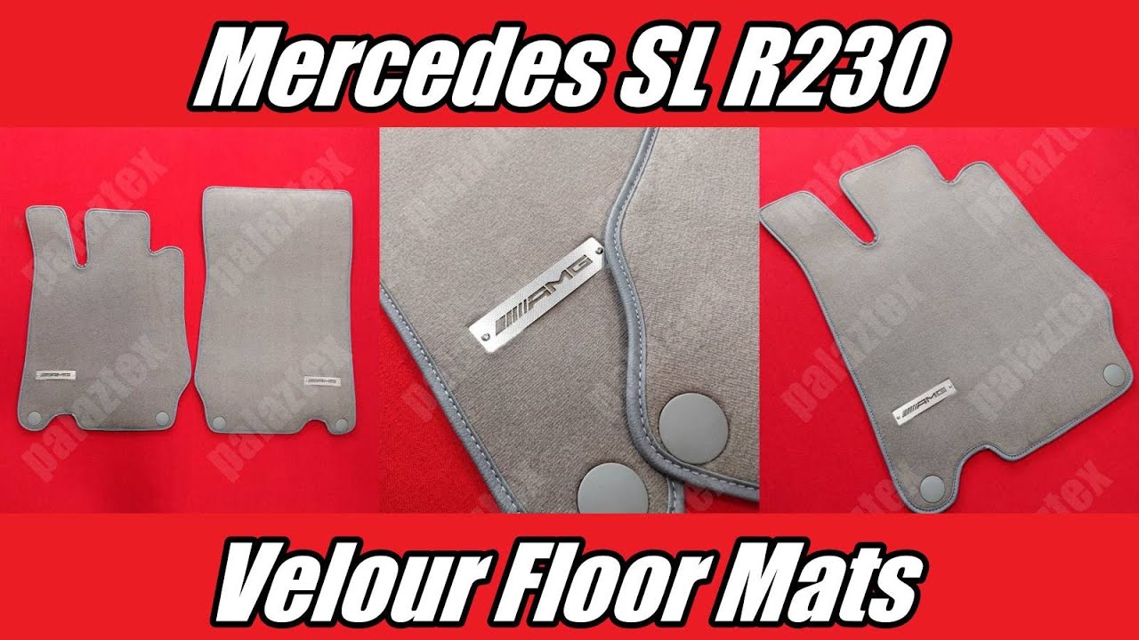 Mercedes SL R230 Velour Floor Mats | Gray | Mercedes R230 Parts ...