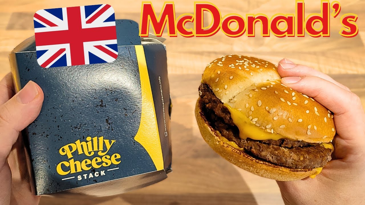 🇬🇧 🍔 Trying UK McDonald's Philly Cheese Stack Limited Edition - YouTube