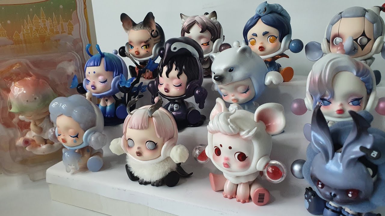 팝마트알리 스컬판다 나이트메어 애니멀 풀박스 랜덤 개봉 popmart skullpanda - YouTube