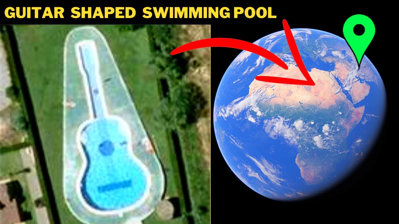 Guitar shaped pool find on Google Earth and Map. - YouTube