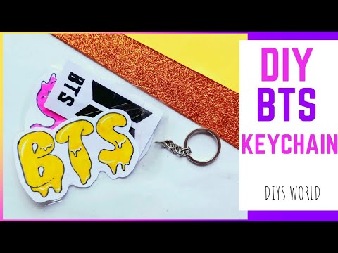 DIY BTS Keychain | Easy BTS crafts | Kpop | BTS army craft ideas | DIYs world | #bts #DIY #easydiy