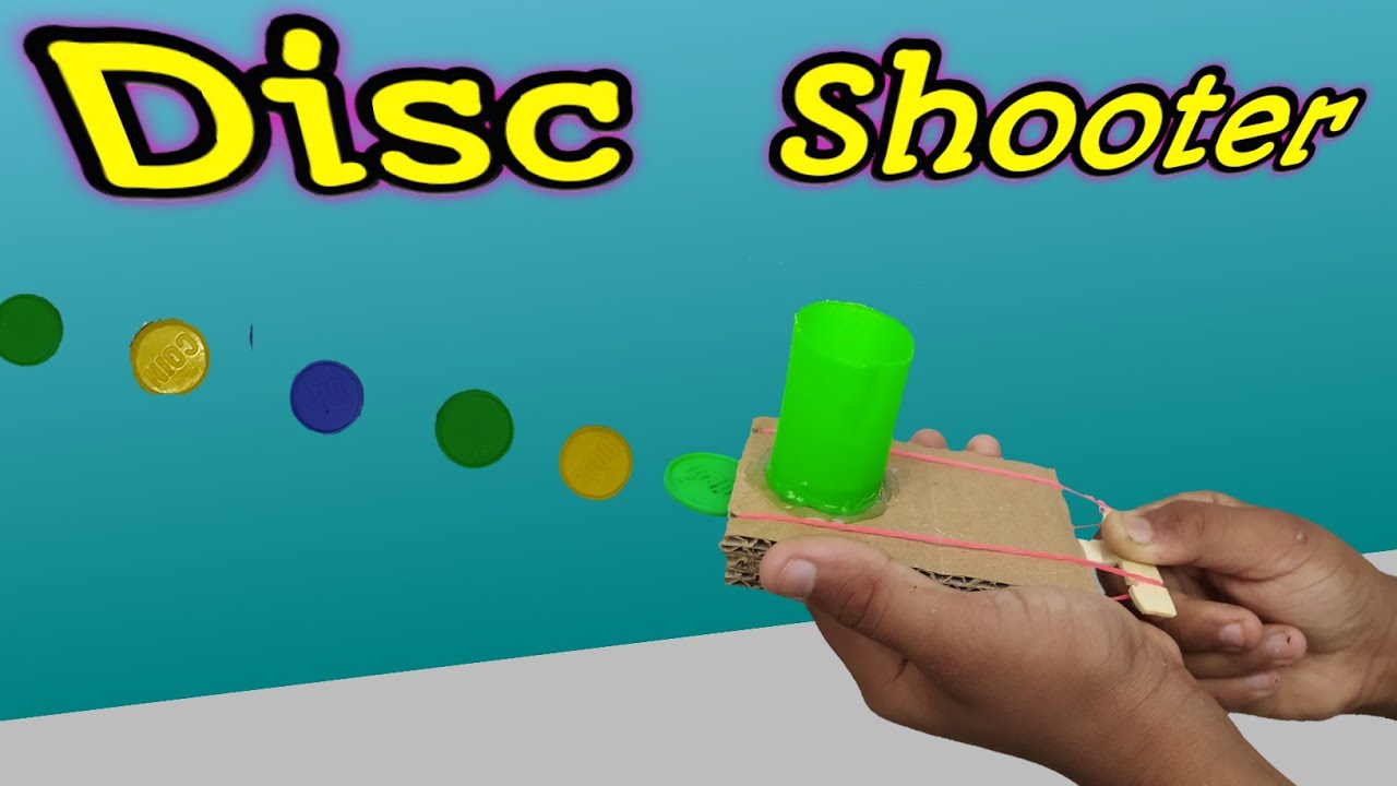 How to make disc shooter from popsicle stick || Diy disc shooter - YouTube
