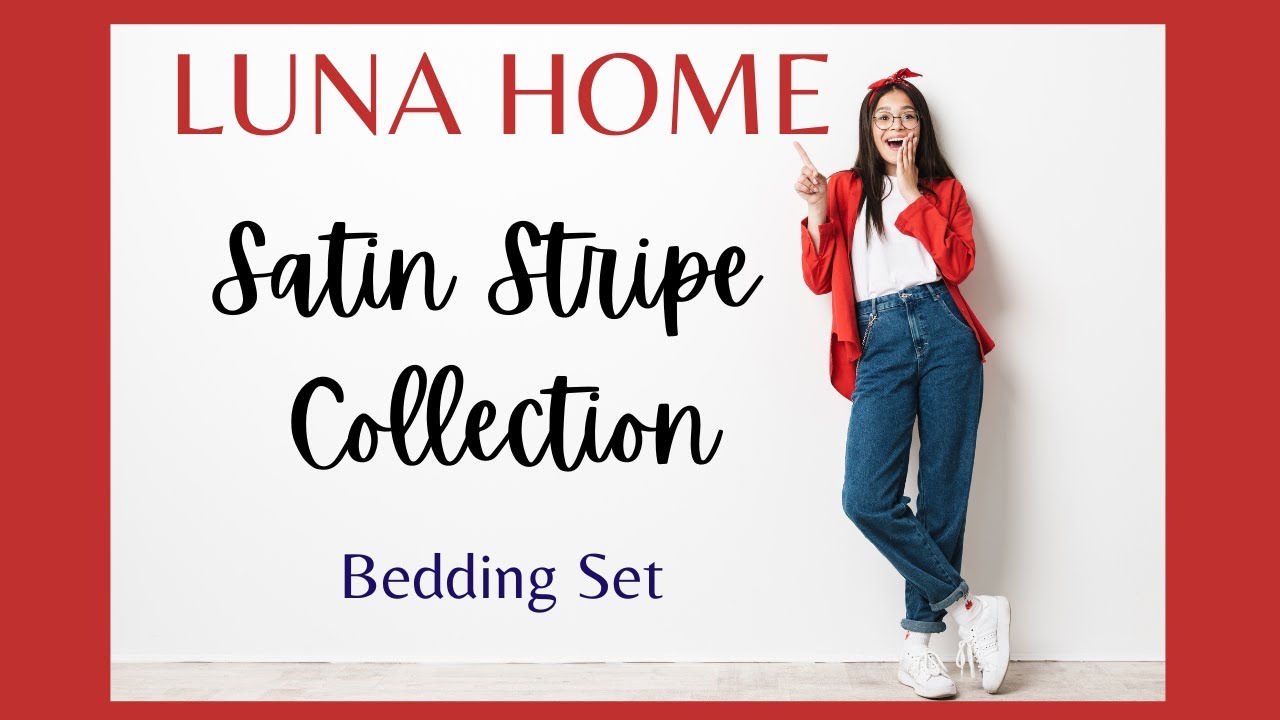 Luna Home 6 pieces Set Satin Stripe Collection - YouTube