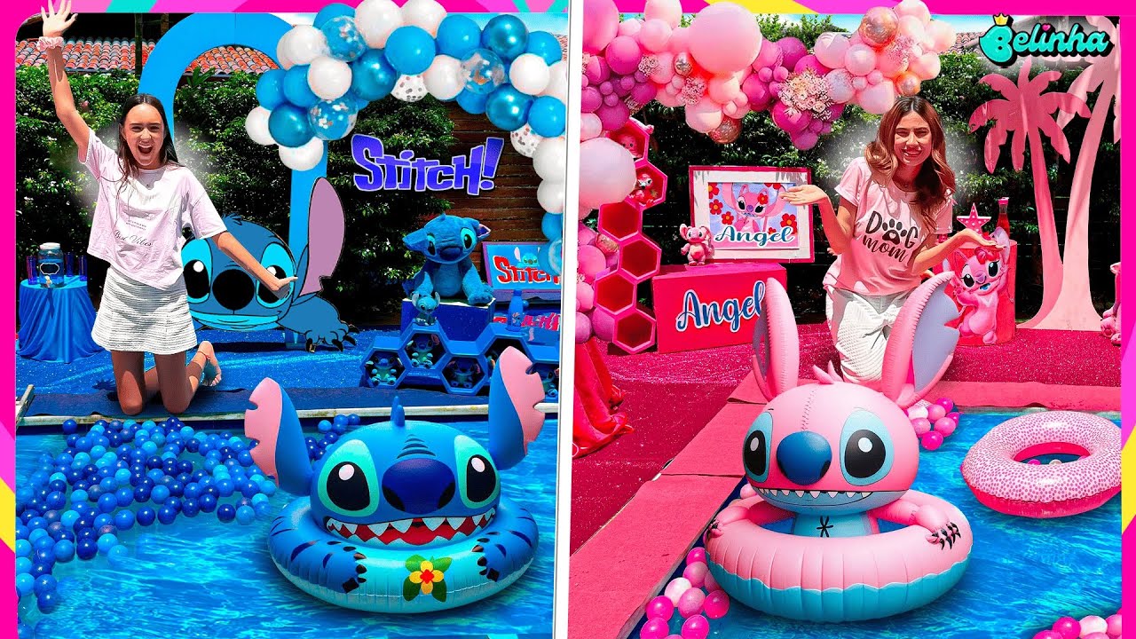 PISCINA DO STITCH VS PISCINA DA ANGEL - YouTube