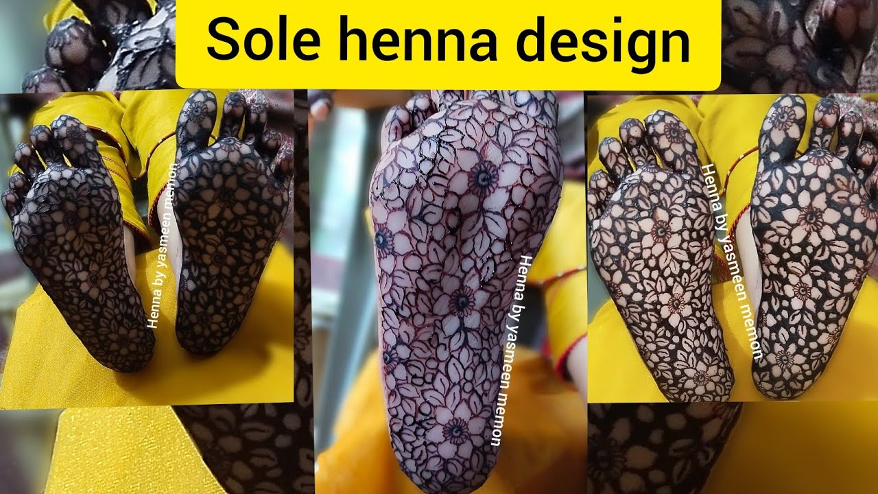 Sole henna design | feet sole henna | sole mehndi | negative space ...