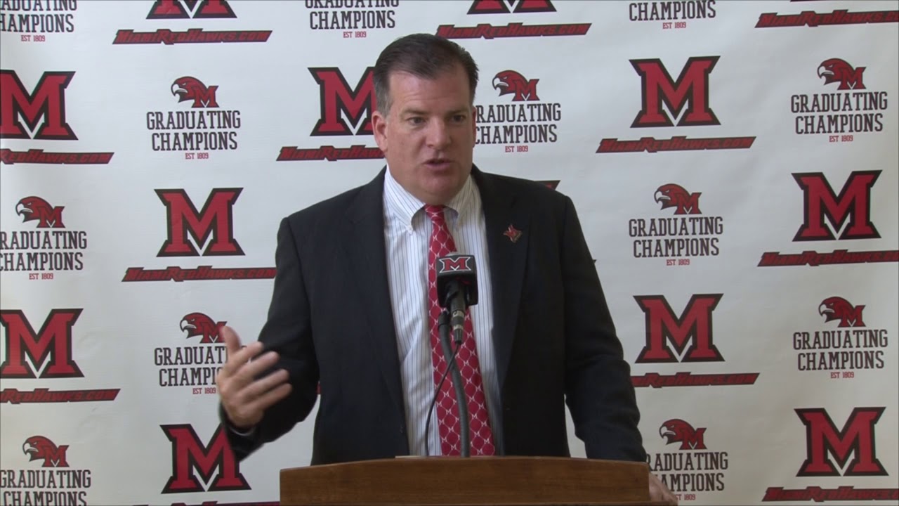 Miami Football Weekly Press Conference - Coach Chuck Martin - YouTube