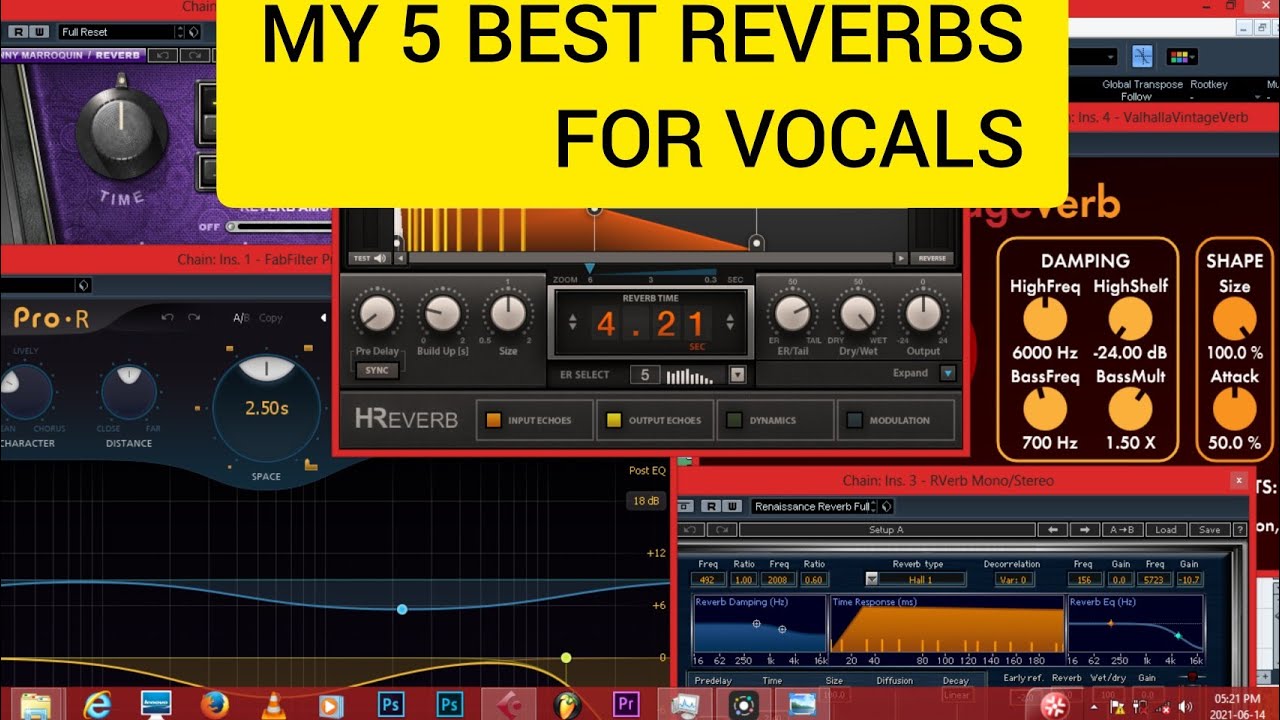 MY 5 BEST REVERBS FOR VOCALS IN CUBASE MANNY M REVERB, RVERB, HVERB ...