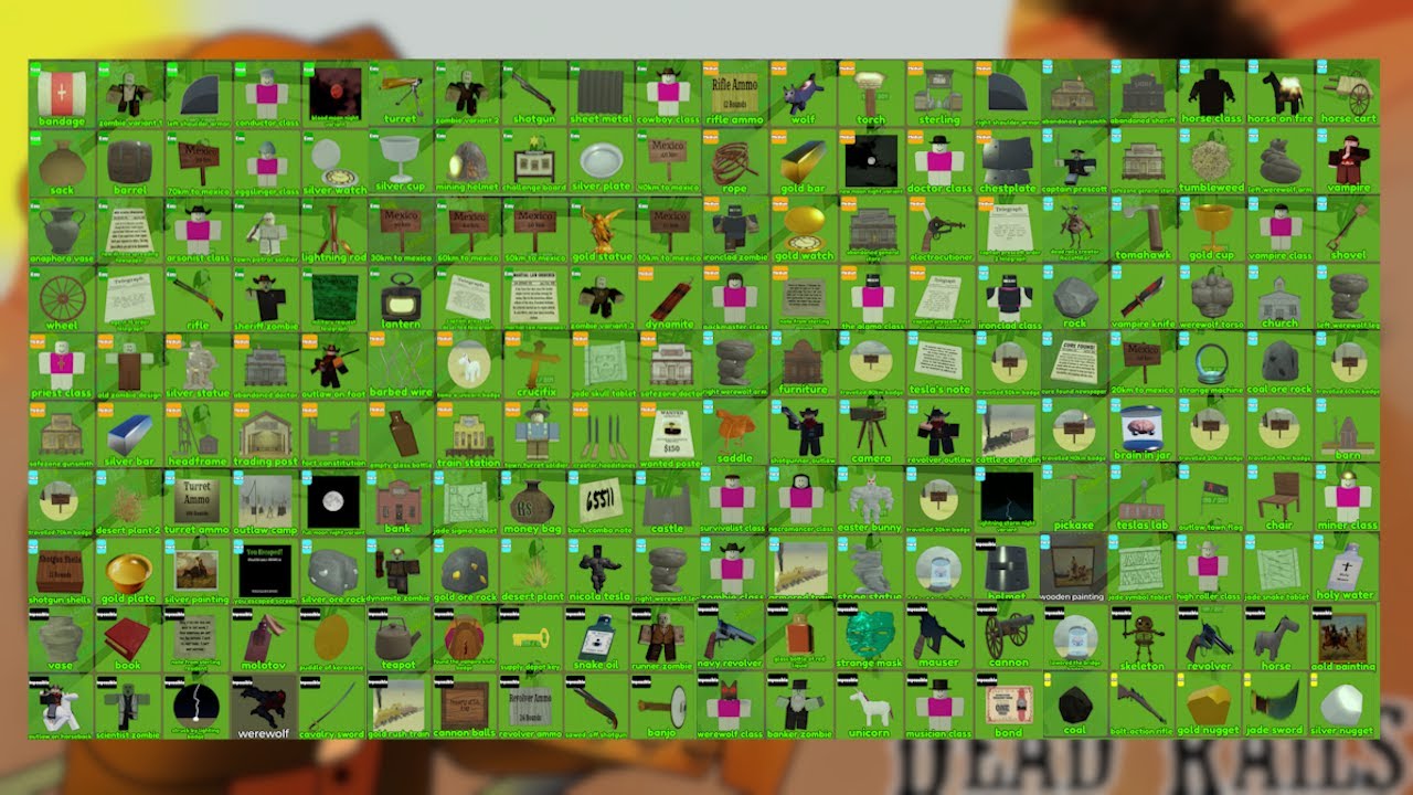 HOW to get ALL 201 DEAD RAILS! Jade Sword, Navy Revolver.... - Roblox ...