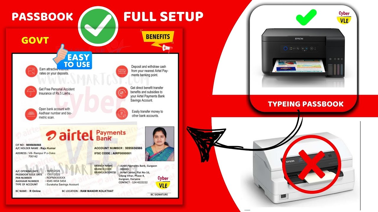 Airtel Payments Bank Passbook Print Software | Passbook Print Printer Setup |Airtel Bank ...
