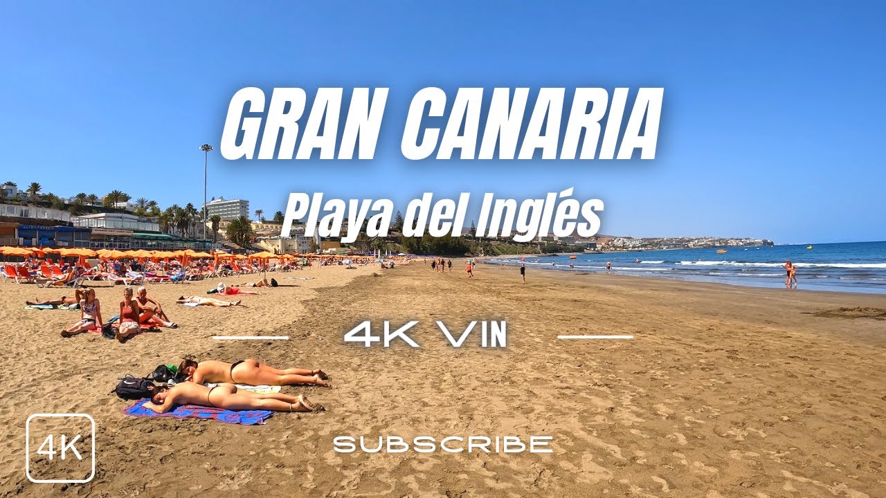 Gran Canaria, Spain, Playa del Inglés | Beach Walk [4K] - YouTube