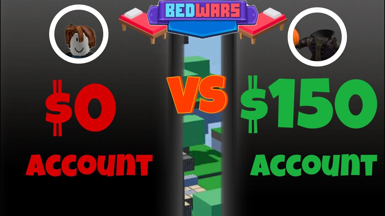 $0 Bedwars account vs $150 Bedwars account (which is better?) - YouTube