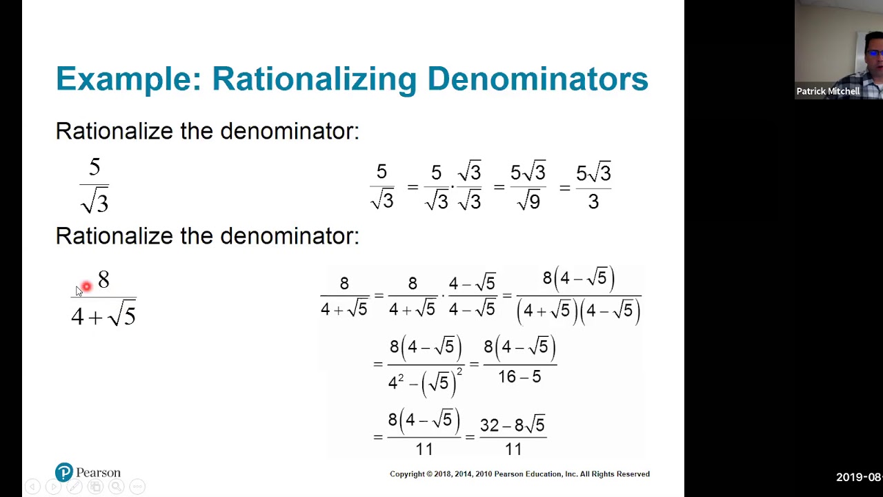 P.3 Radicals and Rational Exponents, part 2 - YouTube