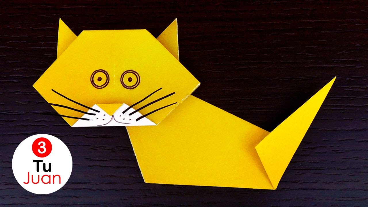 Gato de Papel RÁPIDO y FÁCIL - Origami 🐱 | JuanTu3 - YouTube