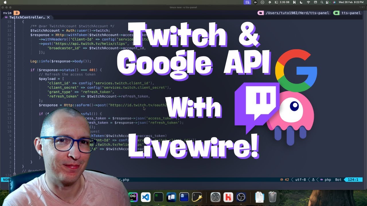 Twitch & Google API With Livewire 🧑🏻‍💻 - YouTube