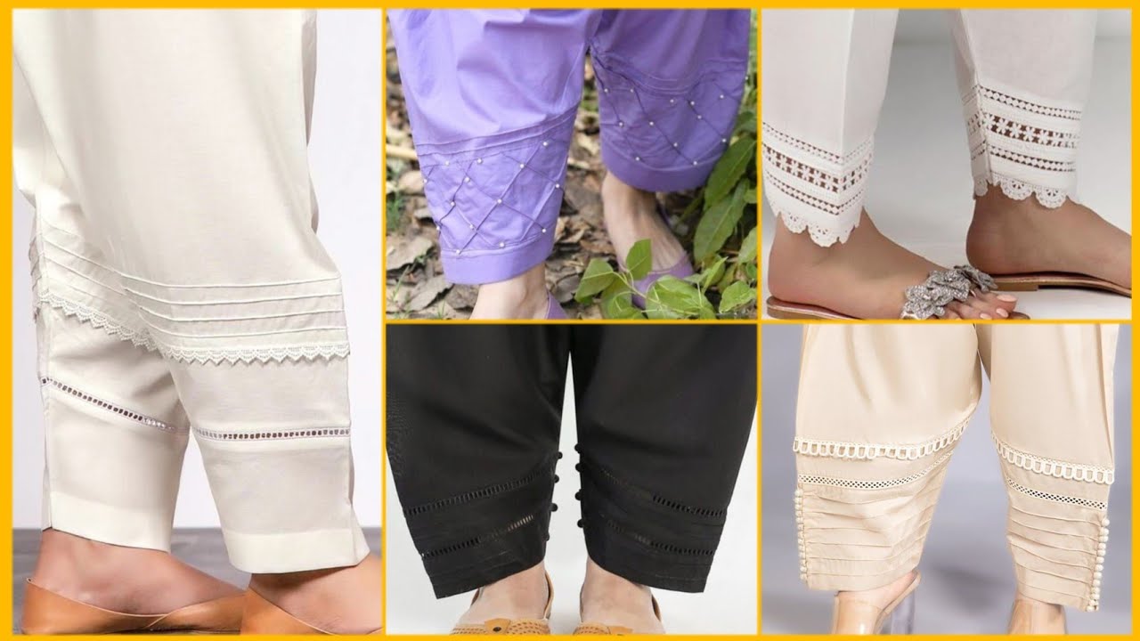 SHALWAR POONCHA DESIGNING IDEAS WITH LACES FOR WOMEN 2023!!!! - YouTube