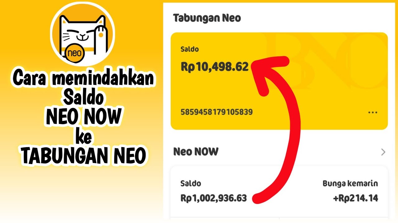 Cara memindahkan saldo NEO NOW ke TABUNGAN NEO di aplikasi NEOBANK - YouTube