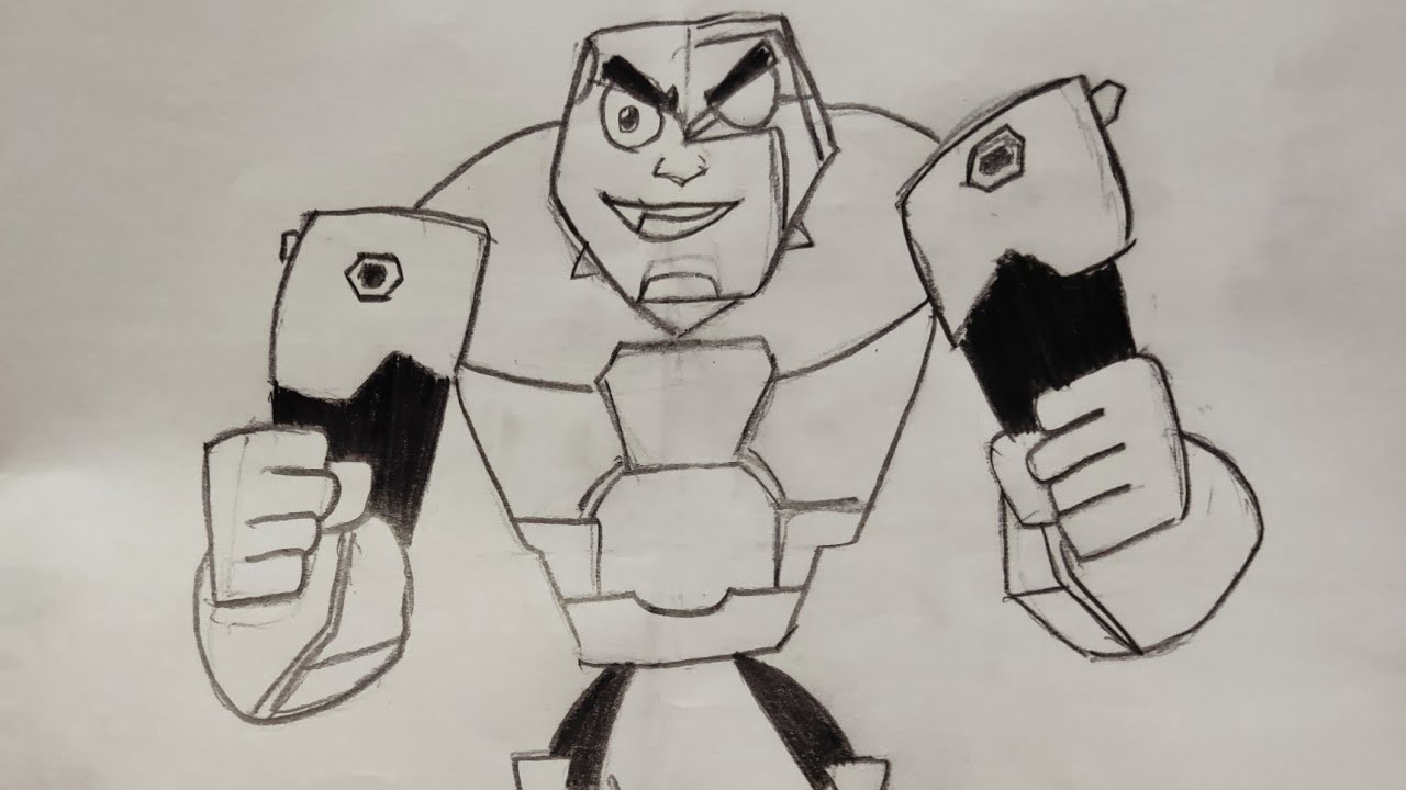 how to draw cyborg (TEEN TITANS GO!) easy step by step tutorial drawing ...