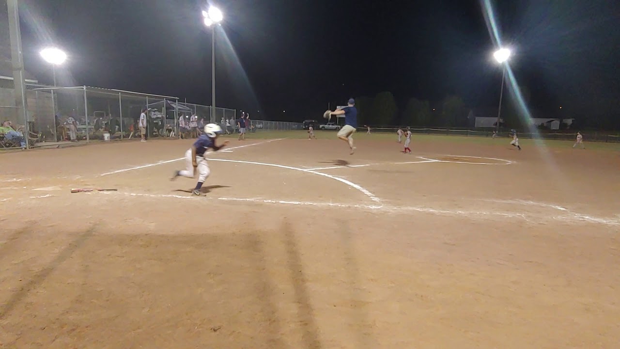 Max hitting a deep ground rule double - YouTube