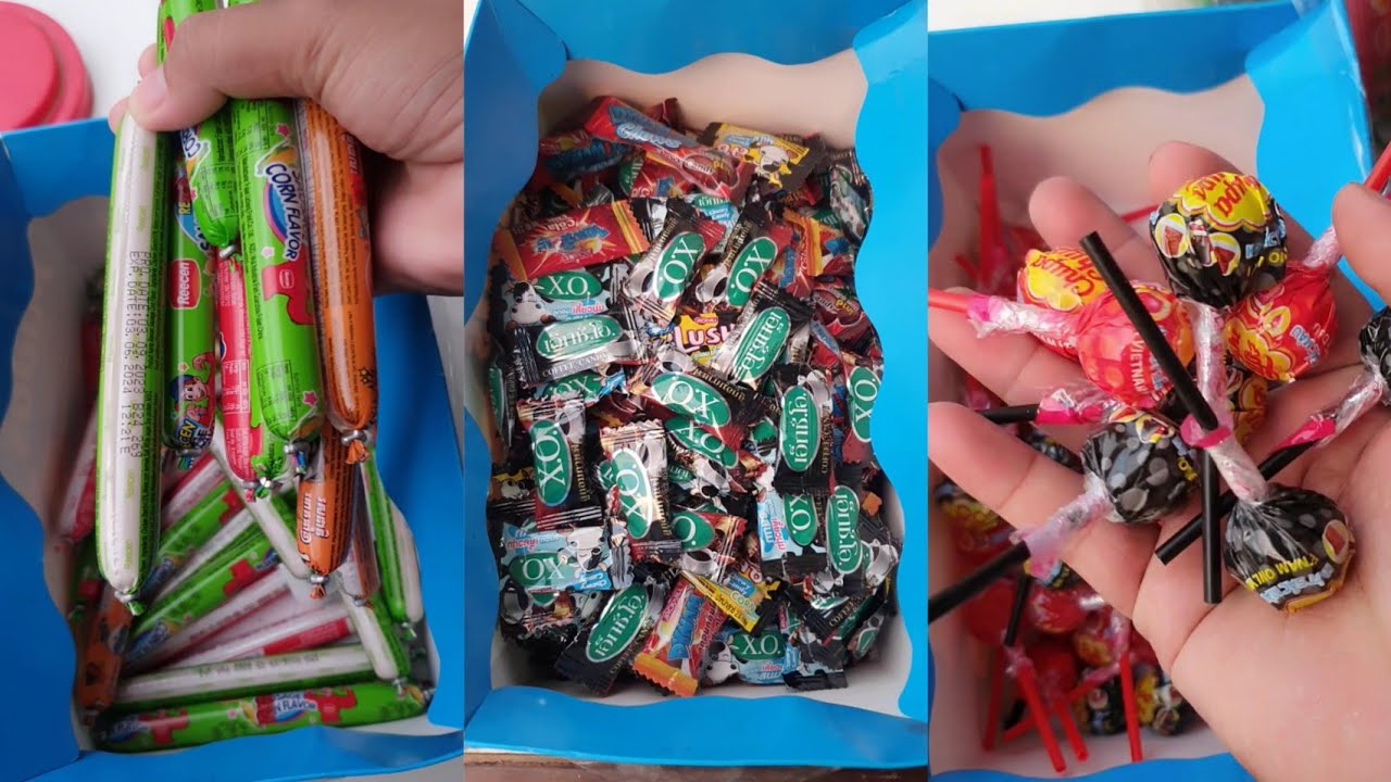 [ASMR] Candy Show sounds -x.o candy - chocolate candy with hot dog 3 ...