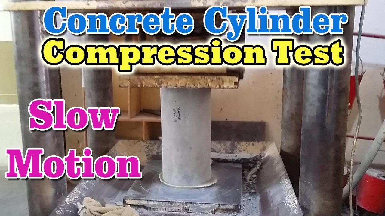 Concrete Cylinder Compression Test Slow Motion | Concrete cylinder ...