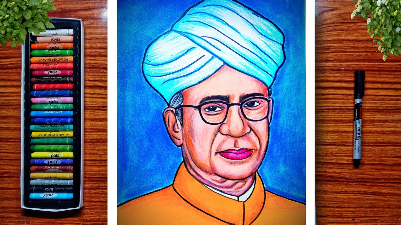 Sarvepalli Radhakrishnan drawing easy with oil pastel।5 September Happy ...