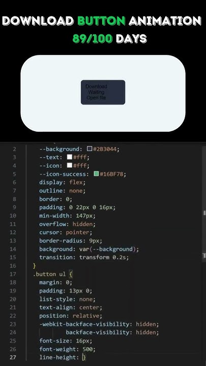 Day 089 - Download button Animation #codingisfun #html #shorts - YouTube