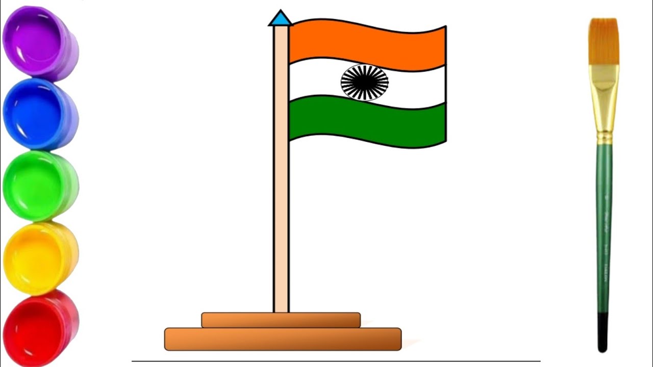 How to draw national flag of India |National flag drawing | National flag | Easy flag drawing ...