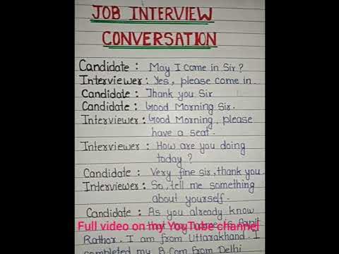 Job Interview Conversation||dialogue between interviewer and candidate ...