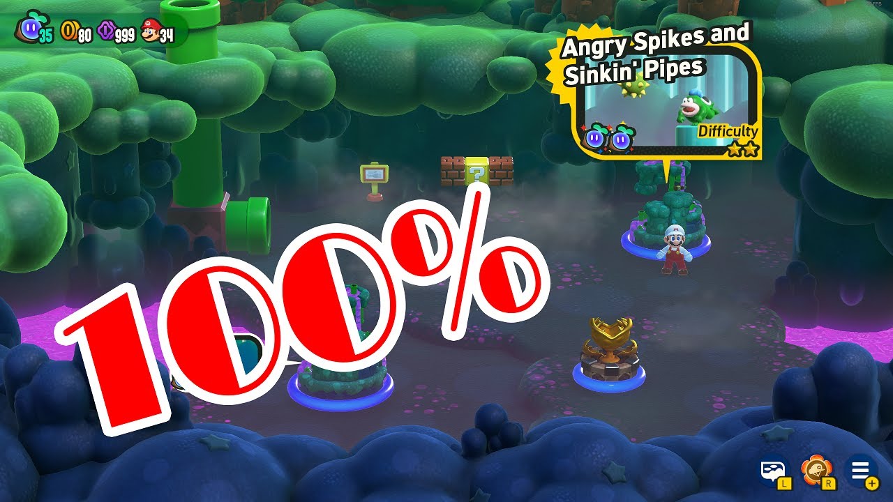 Angry Spikes and Sinkin' Pipes 100% Mario Wonder - YouTube