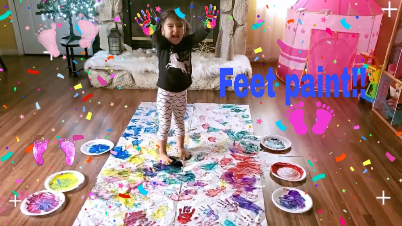 Fun Feet paint kids video/paint Feet activities! - YouTube