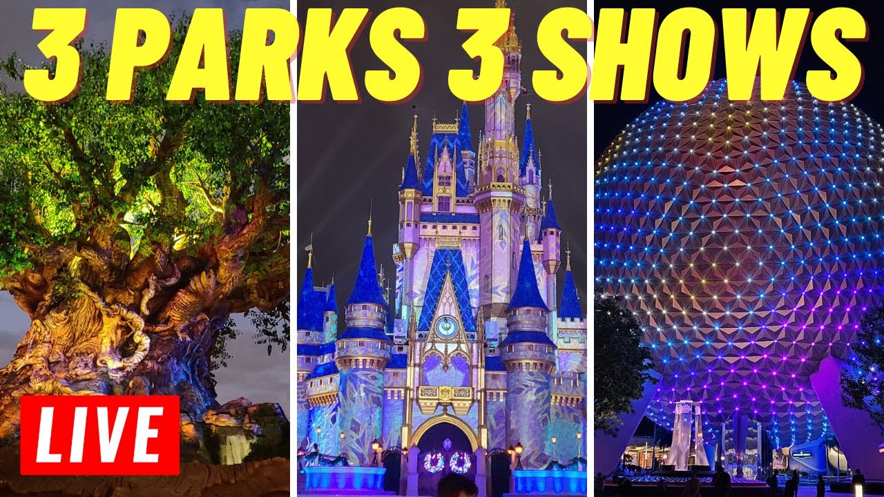 🔴 LIVE: Friday Night Park hopping 3 parks 3 night time shows ...
