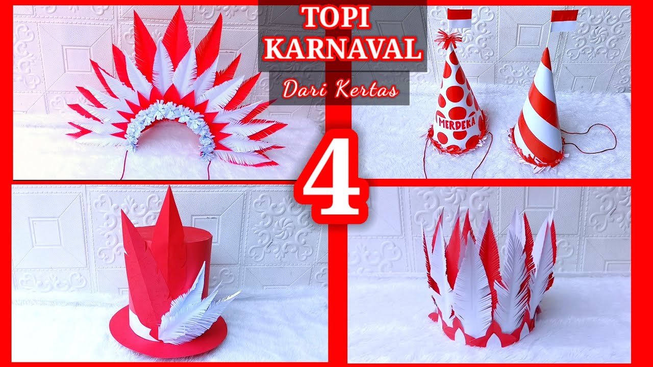 Cara Membuat Topi Karnaval yang mudah dengan 4 model / Hiasan 17 ...