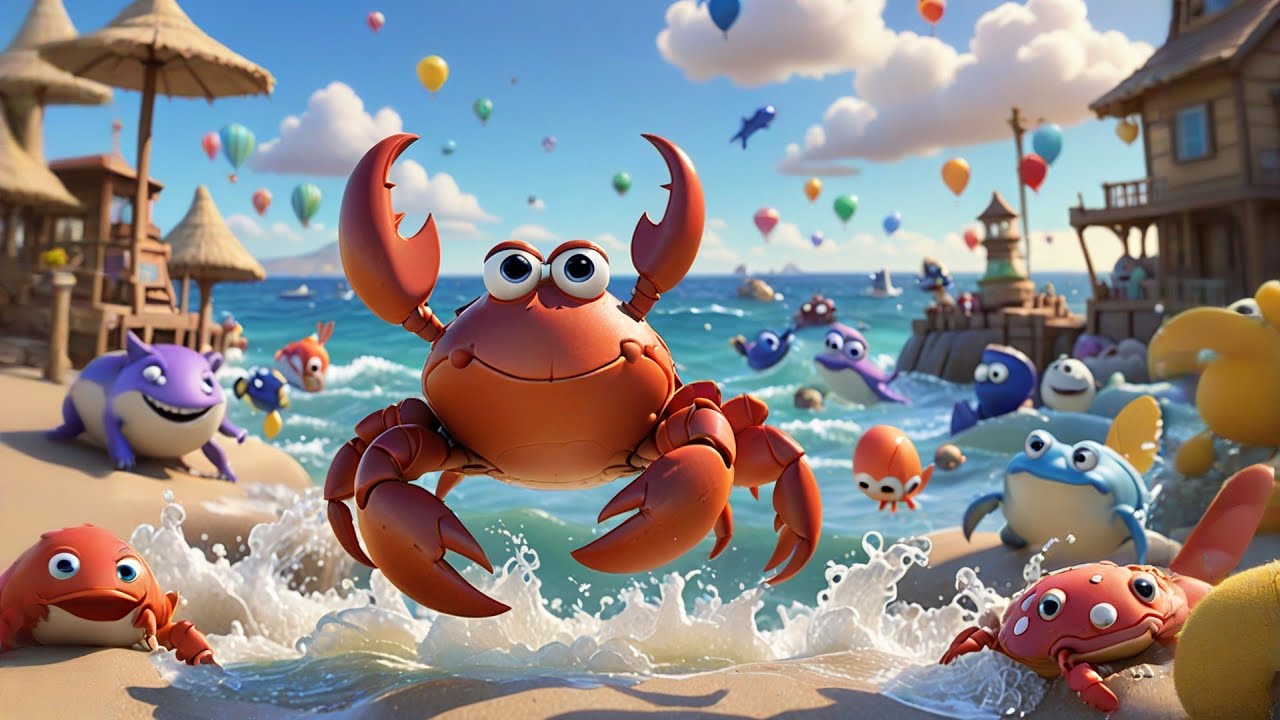 The Snappy Crab’s Sandcastle Song 🦀🏖 | Fun Beach Nursery Rhyme for Kids ...