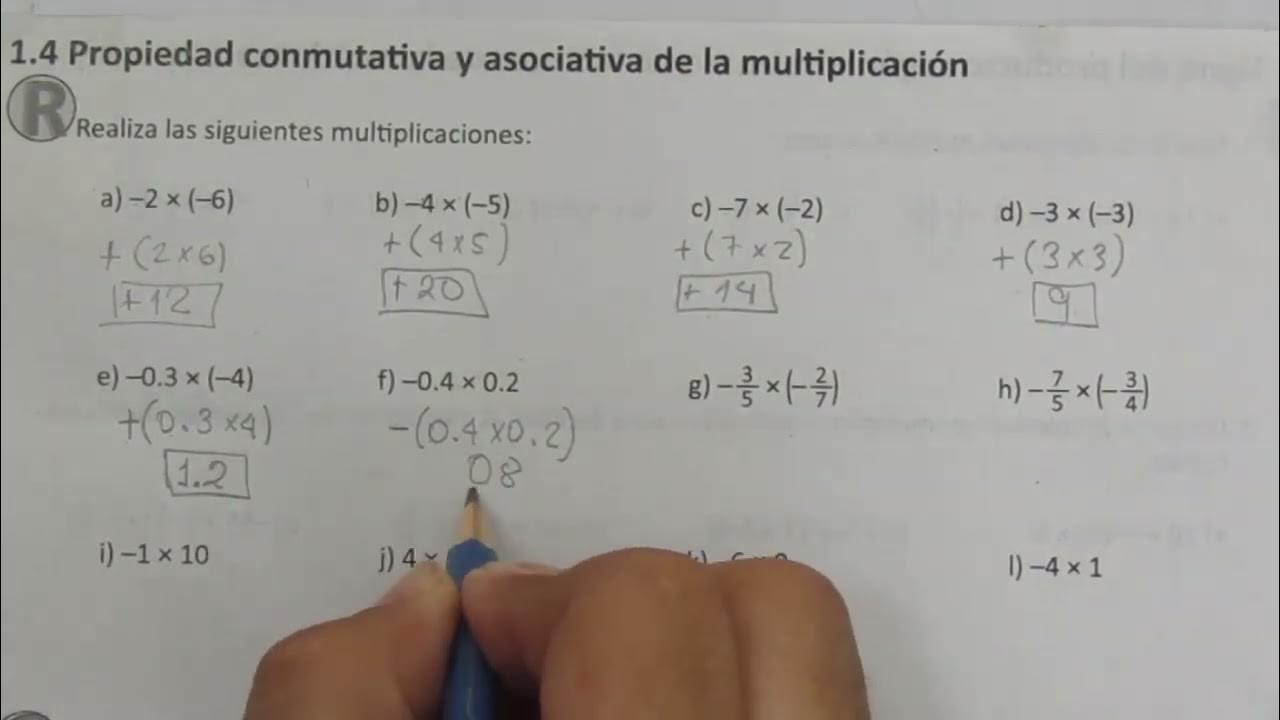 1.4 PROPIEDAD CONMUTATIVA Y ASOCIATIVA DE LA MULTIPLICACION CUADERNNO ...
