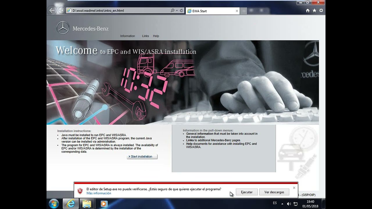 Como instalar EWA WIS EPC Mercedes Benz - YouTube