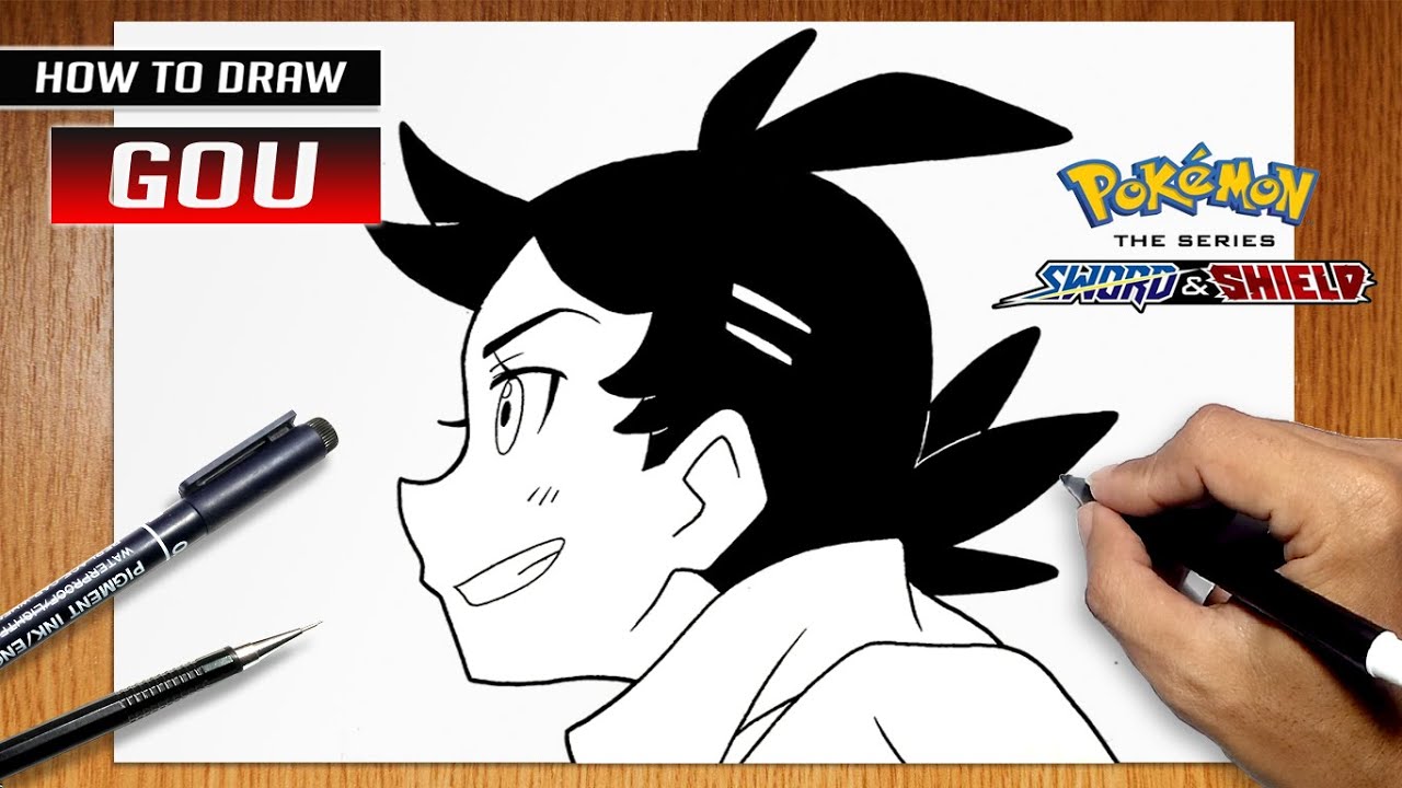 How to draw Gou from Pokemon Sword and Shield - YouTube