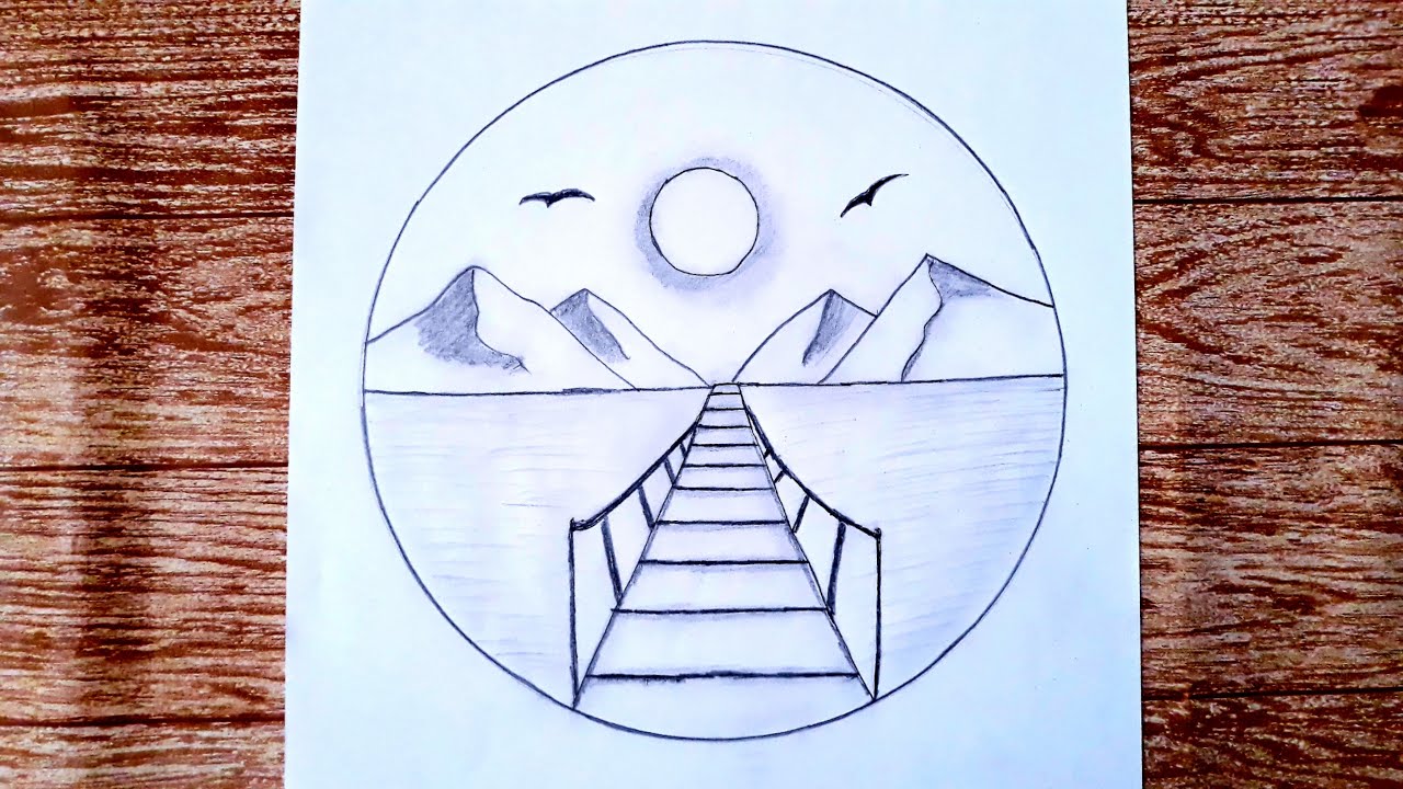 drawing of a circle a way to the sea step by step/BAS drawing academy ...