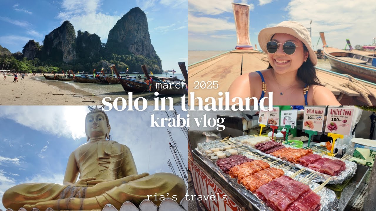 solo in thailand: krabi vlog | phi phi, night markets, railay beach, emerald pool, tiger cave ...