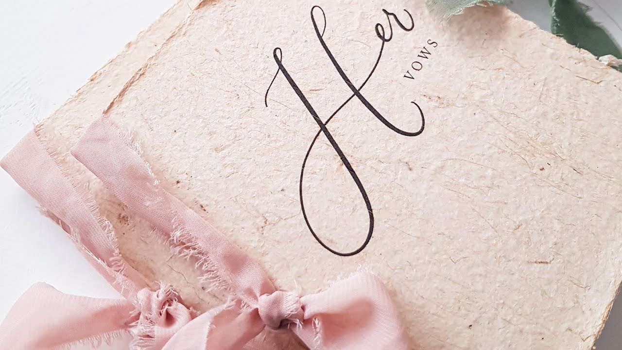 Making wedding vow notebooks with handmade paper cover - YouTube