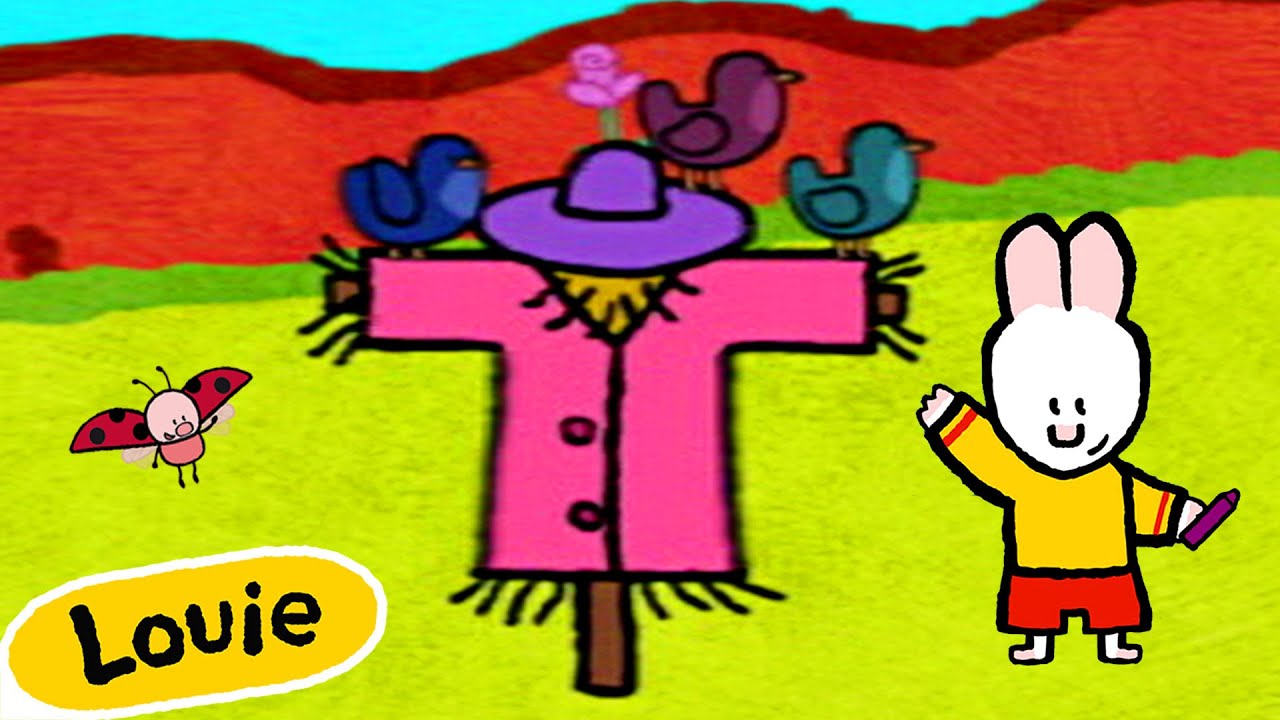 Louie, Draw Me A Scarecrow 🎨 Drawing Videos For Kids | Cartoons for ...
