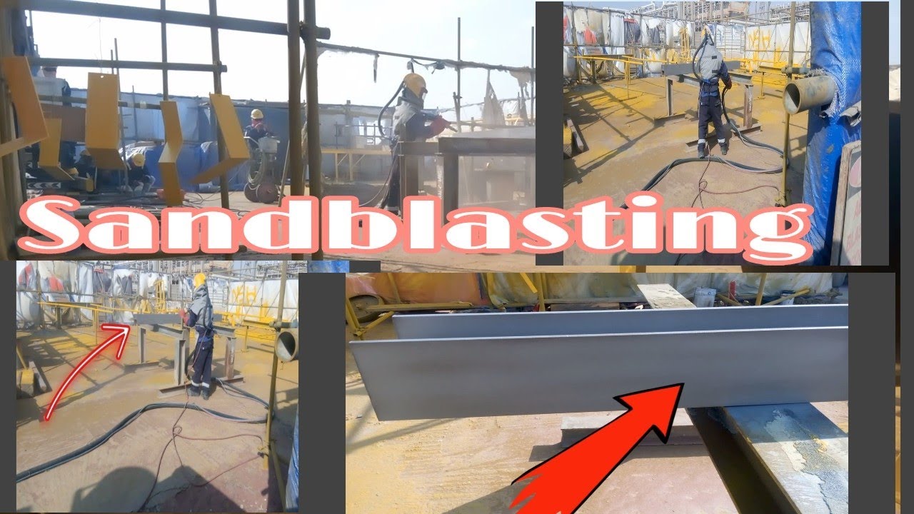 SandBlasting Structural Steel Beam - YouTube