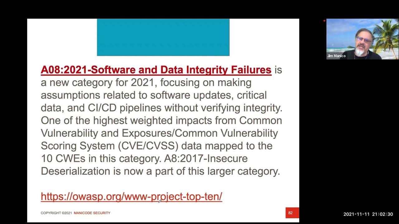The OWASP Top Ten 2021 No. 8 Software and Data Integrity Failures - YouTube